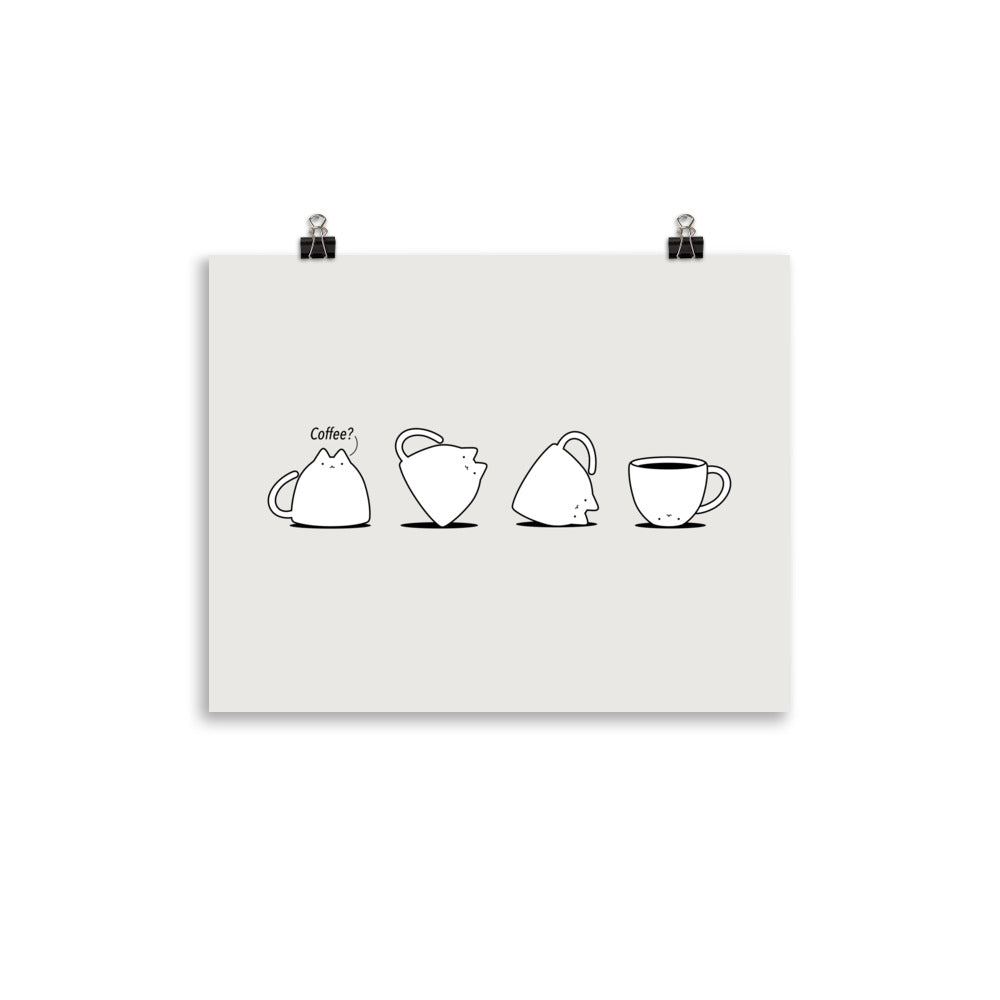 Coffee Cat 4: Coffee? - Art print | I Love Doodle - The visual art of ...